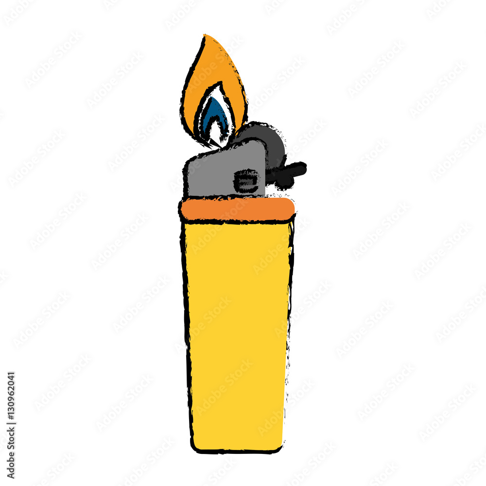 drawing yellow gas lighter flame icon vector illustration eps 10 Stock ...