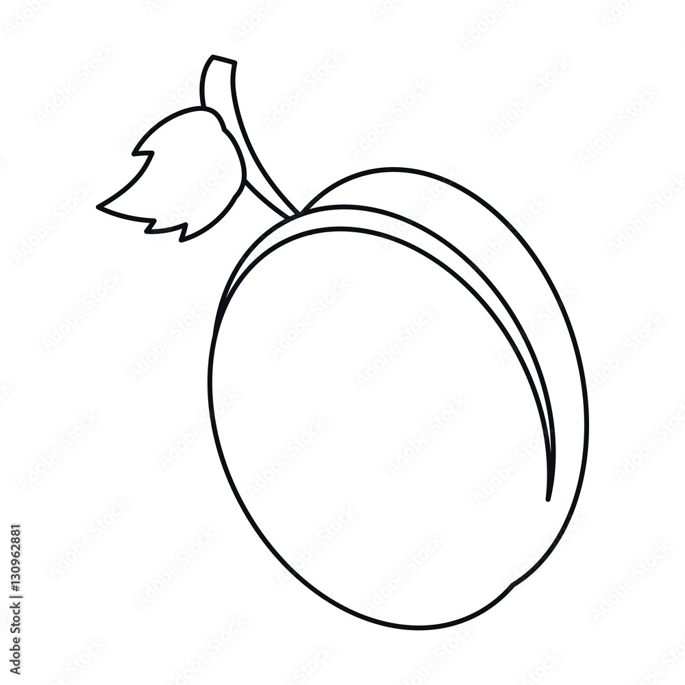 plum organic fruit outline vector illustration eps 10 Stock Vector ...
