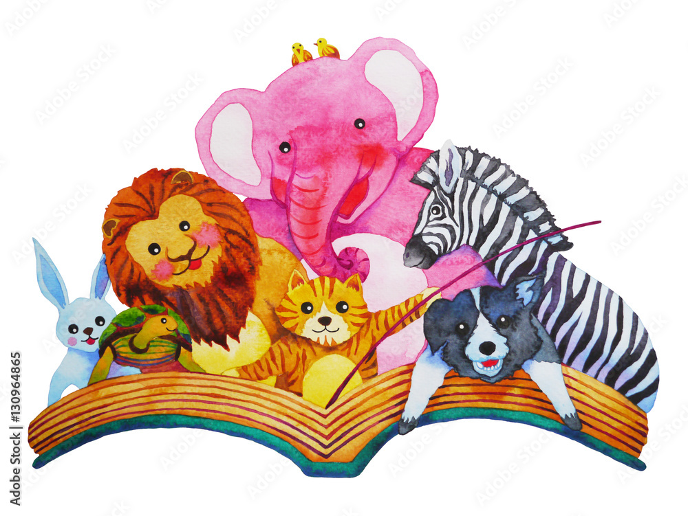 Animals Reading Book