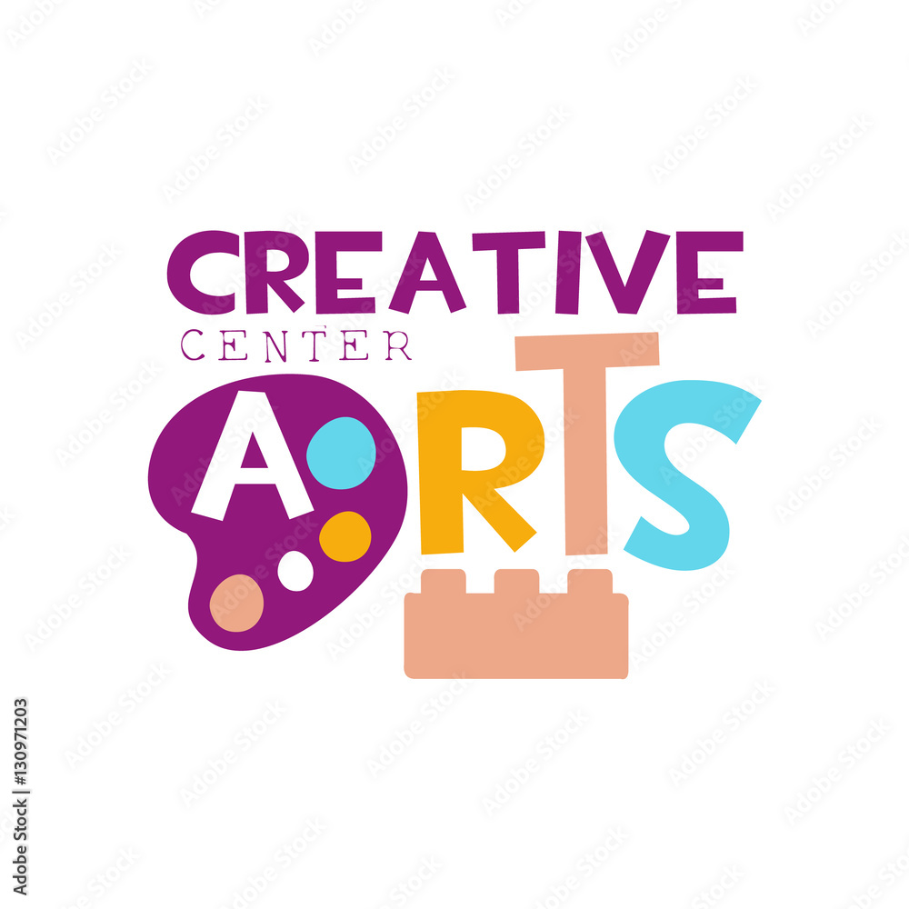 Kids Creative Class Template Promotional Logo With Constructor Block ...