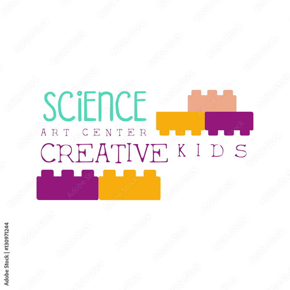 Kids Creative Class Template Promotional Logo With Constructor Building ...