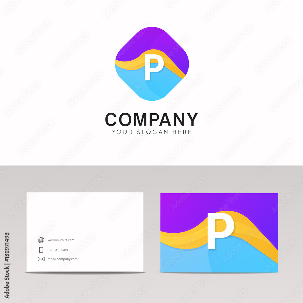 Abstract P letter in rhomb logo icon. Fun company logo sign vecto Stock ...