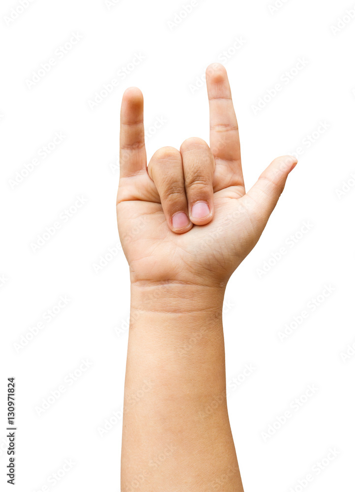 children hands show the sign ' i love you ' Stock Photo | Adobe Stock
