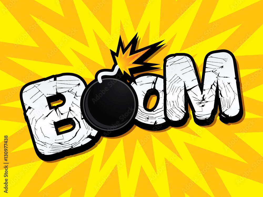 Boom text graphic vector Stock Vector | Adobe Stock