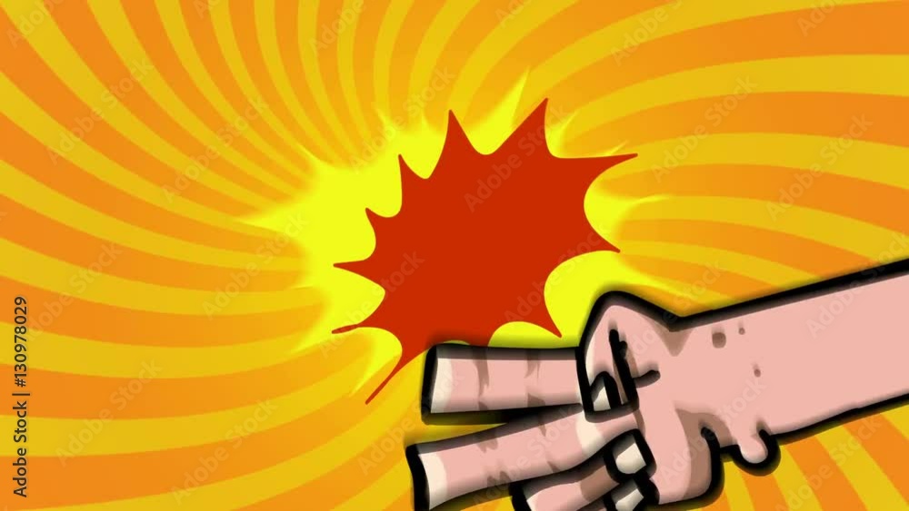 Vidéo Stock Five, four, three, two, one, GO! Cartoon, comic hand ...