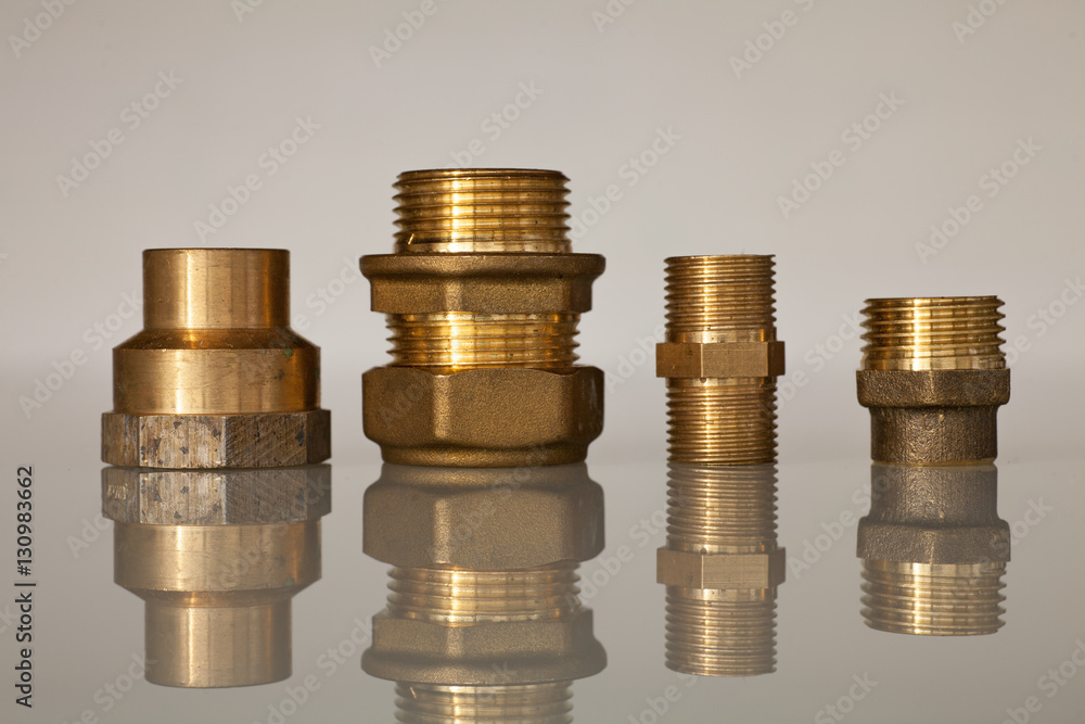 brass threaded connections for water supply and thermal tubes Stock ...