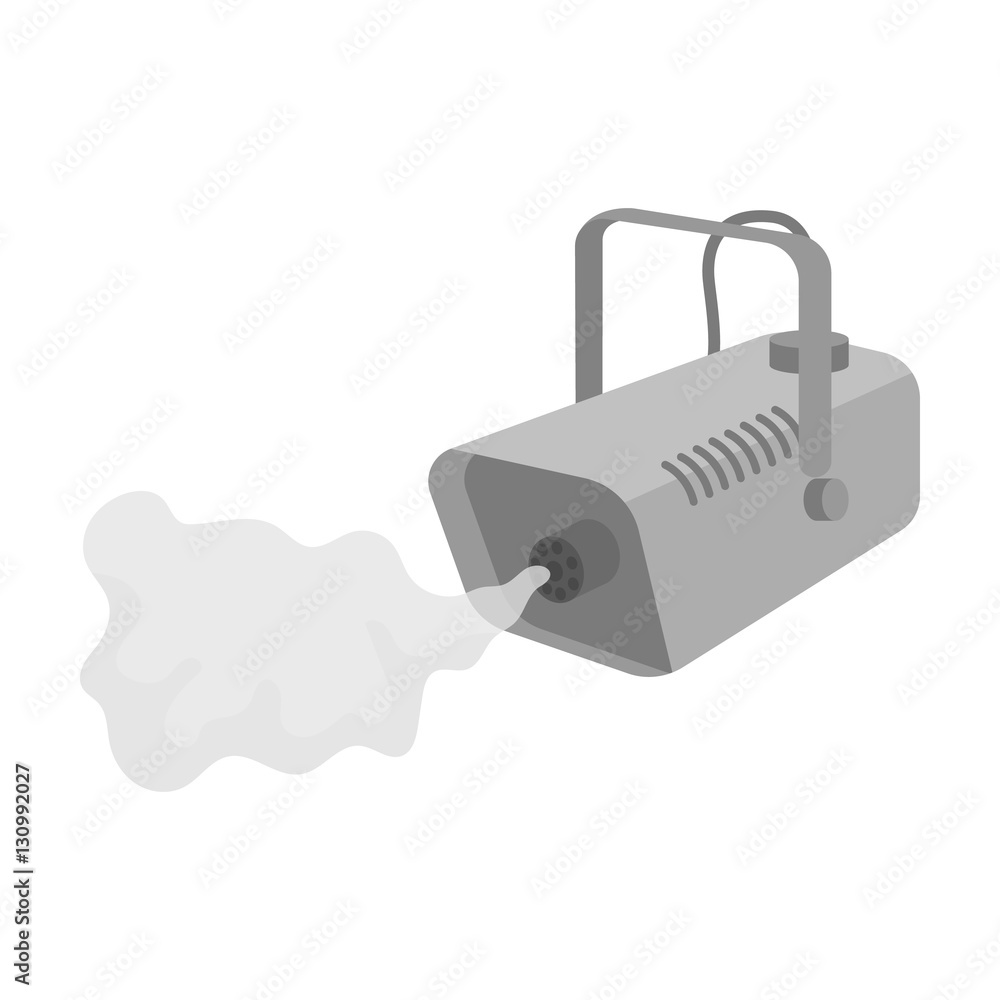 Fog machine icon in monochrome style isolated on white background ...
