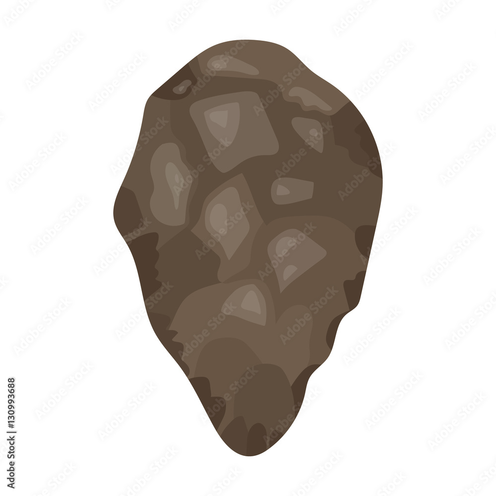 Stone tool icon in cartoon style isolated on white background. Stone ...