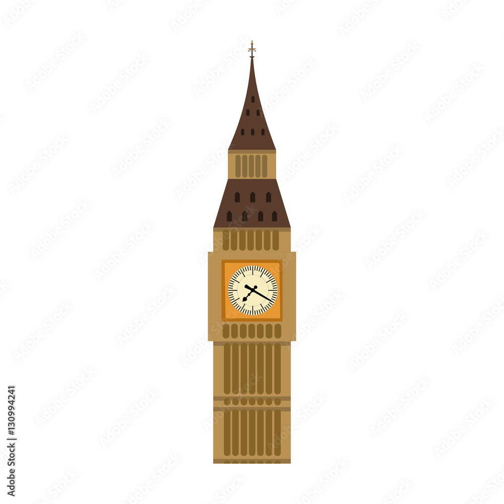Big Ben icon in cartoon style isolated on white background. England ...