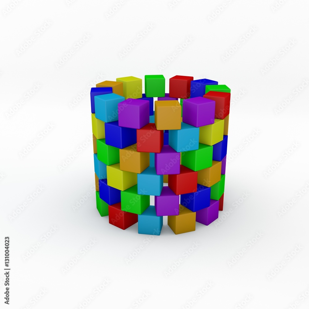 Tower from toy building blocks. Isolated on white background. 3D Stock ...