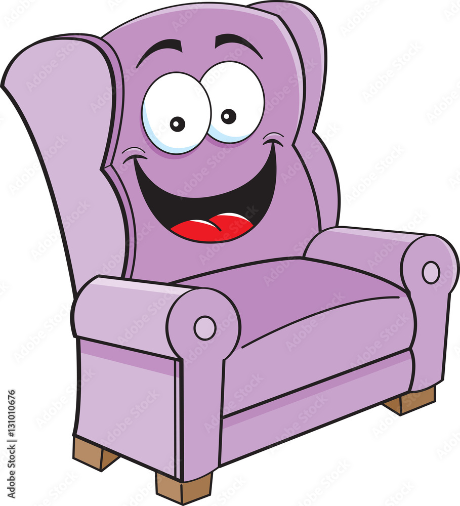 Cartoon illustration of a smiling chair. Stock Vector | Adobe Stock