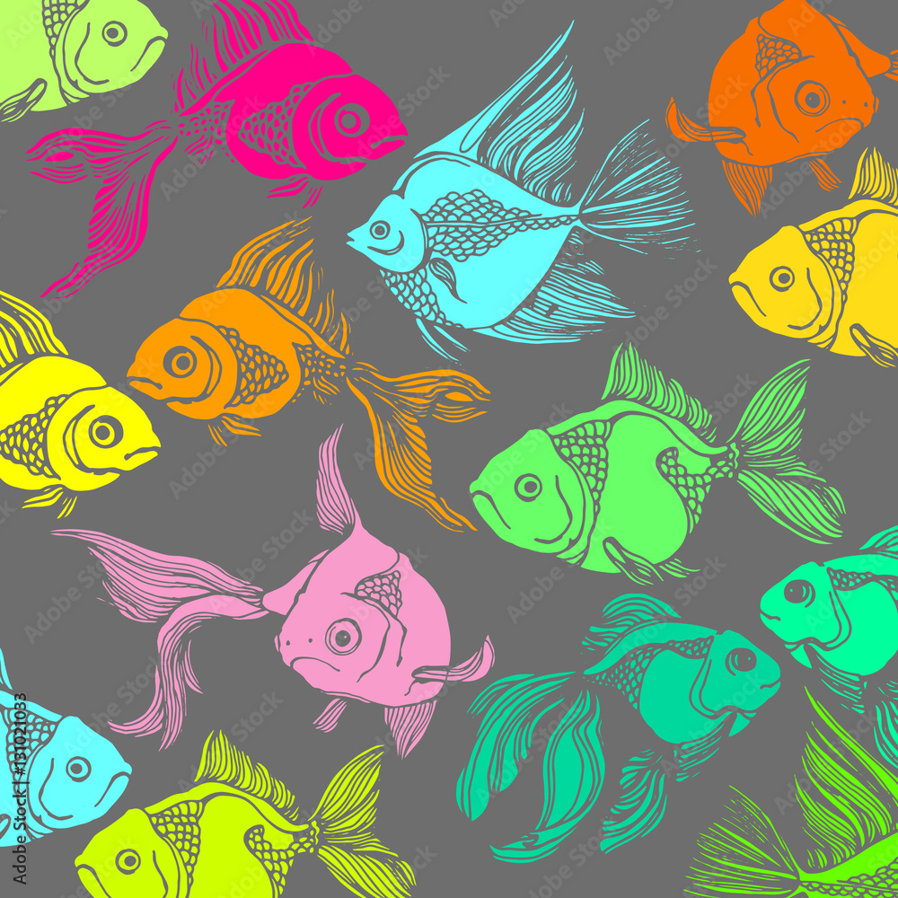 fish, vector, underwater, sea, ocean, illustration, marine Stock Vector ...