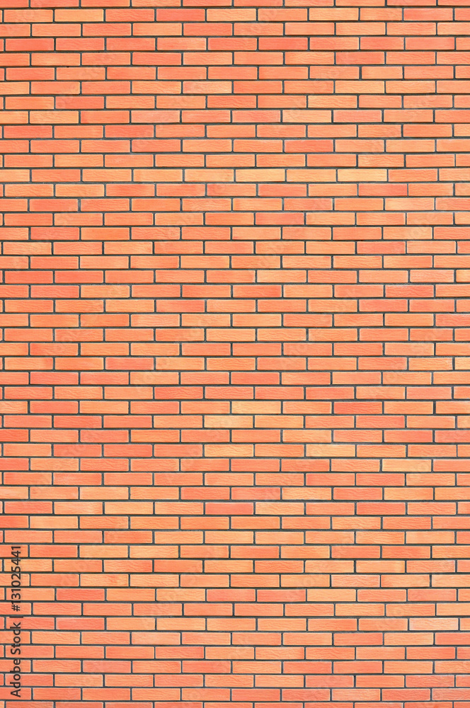 Red beige brick wall texture, vertical pattern background, large ...