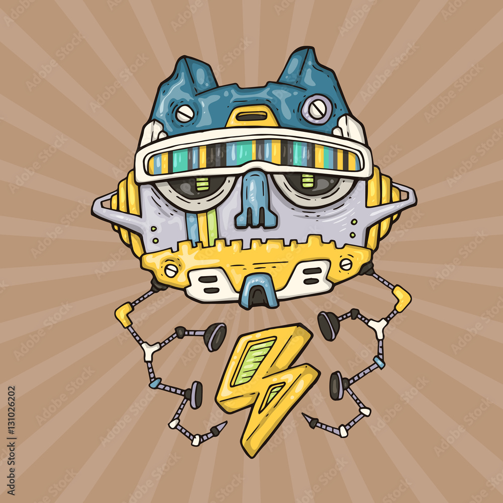 cartoon robot head Stock Vector | Adobe Stock