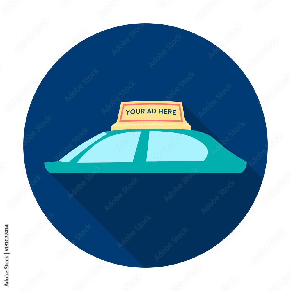 Transport advertising icon in flat style isolated on white background ...