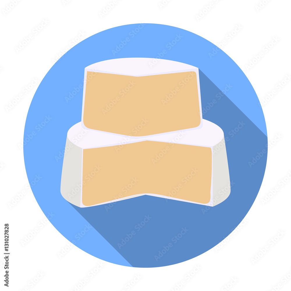 Soft cheese icon in flat style isolated on white background. Milk ...