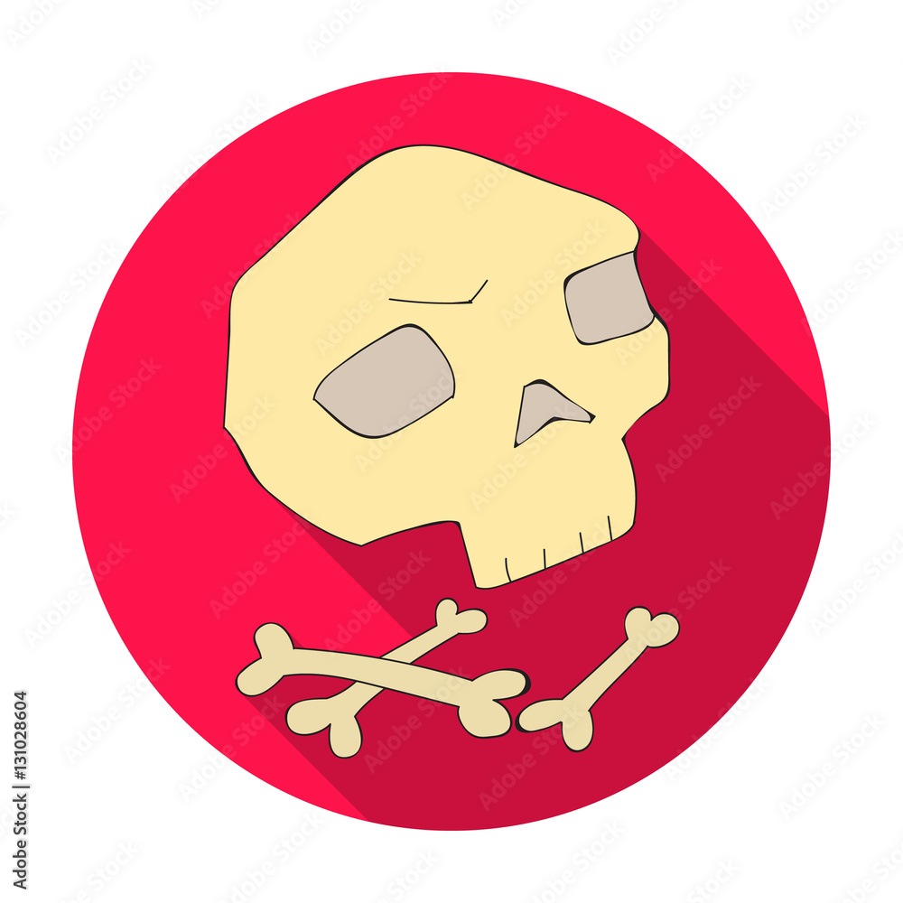 Human ancient bones icon in flat style isolated on white background ...