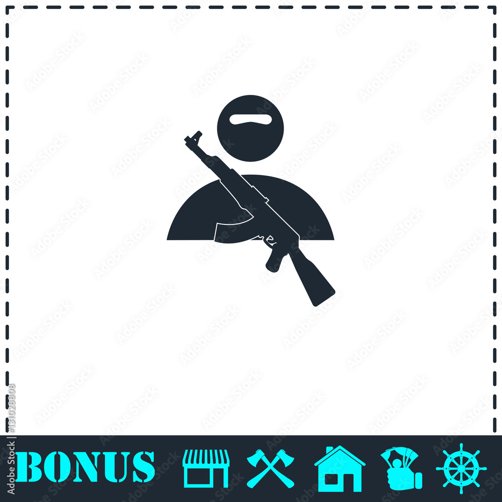 Raider icon flat Stock Vector | Adobe Stock