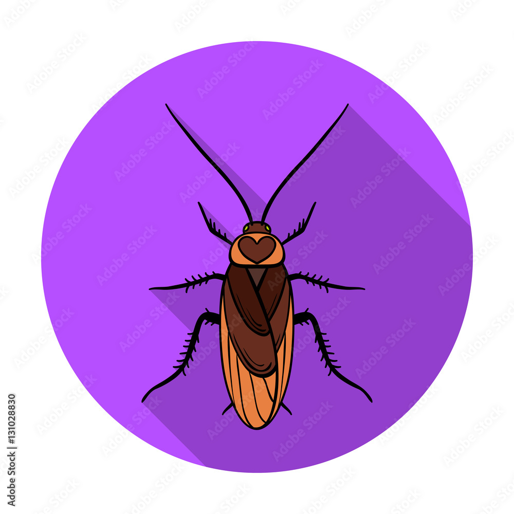 Cockroach icon in flat style isolated on white background. Insects ...
