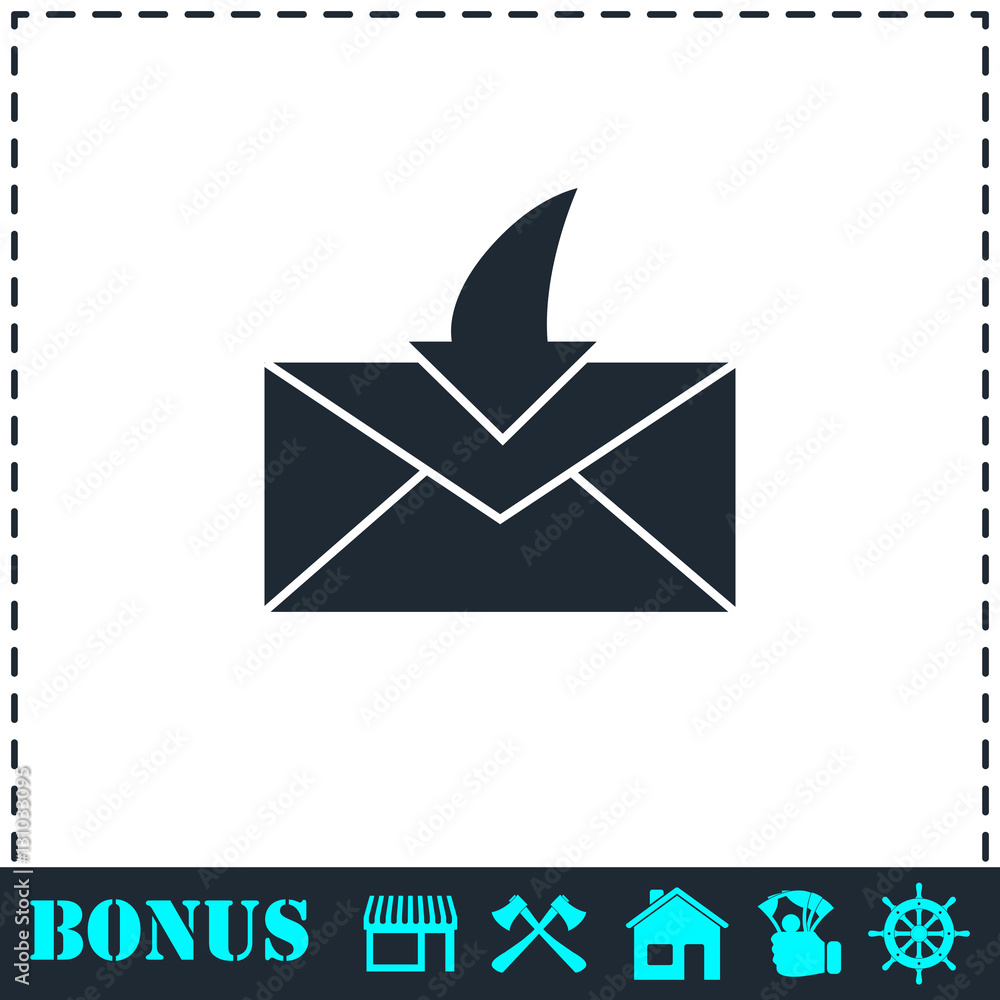 Envelope icon flat Stock Vector | Adobe Stock