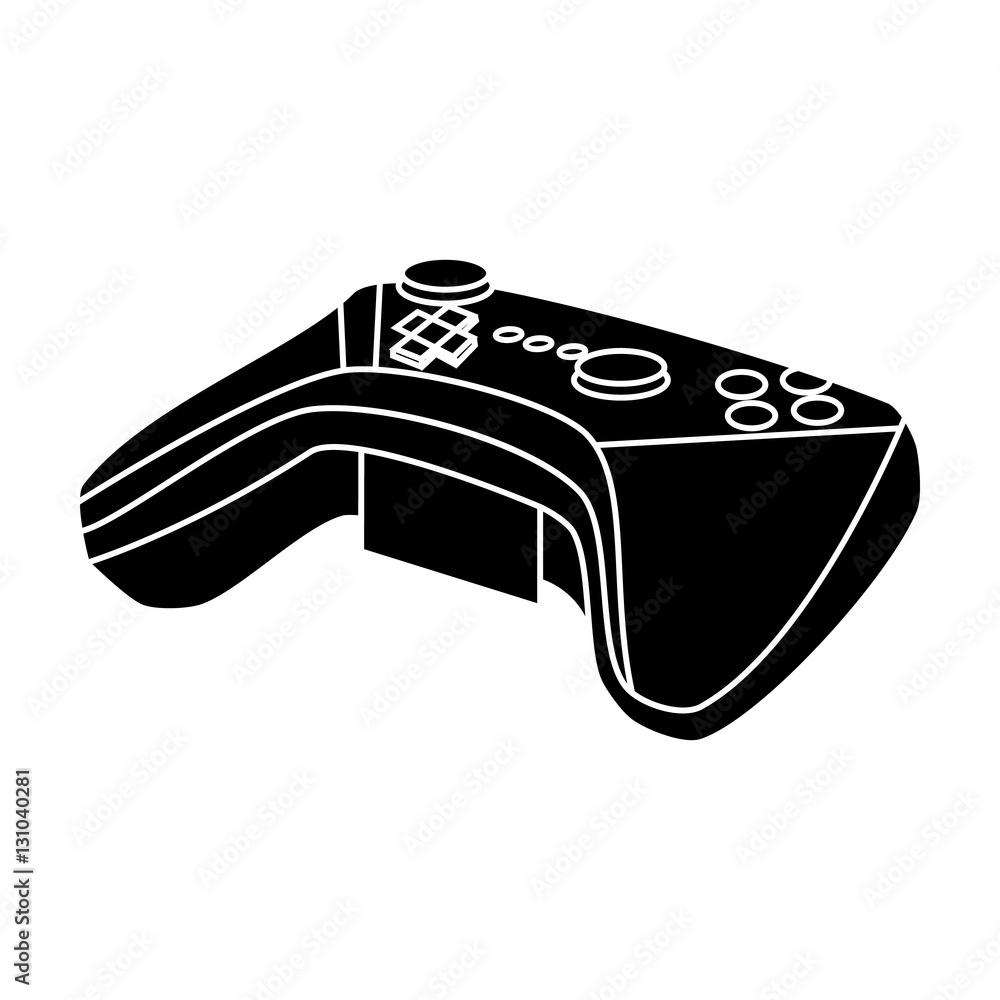 Game controller for the virtual reality icon in black style isolated on ...