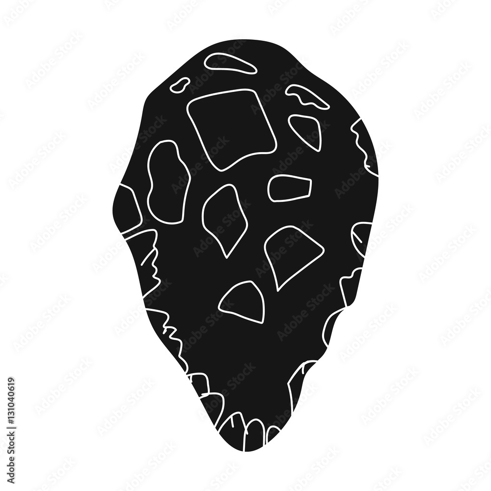Stone tool icon in black style isolated on white background. Stone age ...