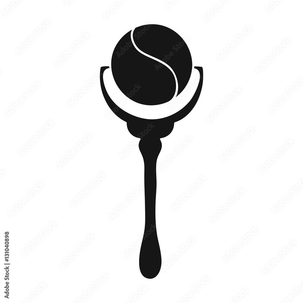 Baby rattle icon in black style isolated on white background. Baby born ...