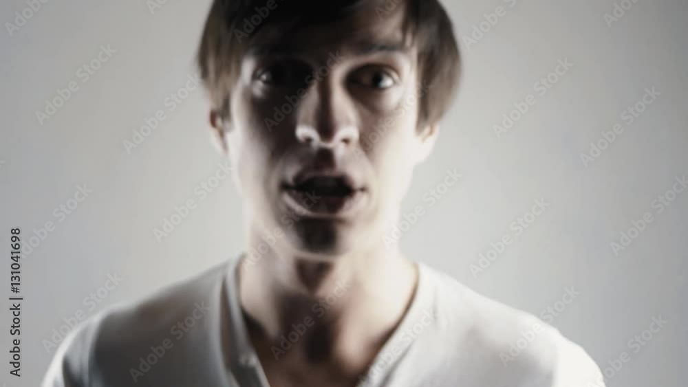 Angry Mad Man screaming. Danger Violence Stock Video | Adobe Stock