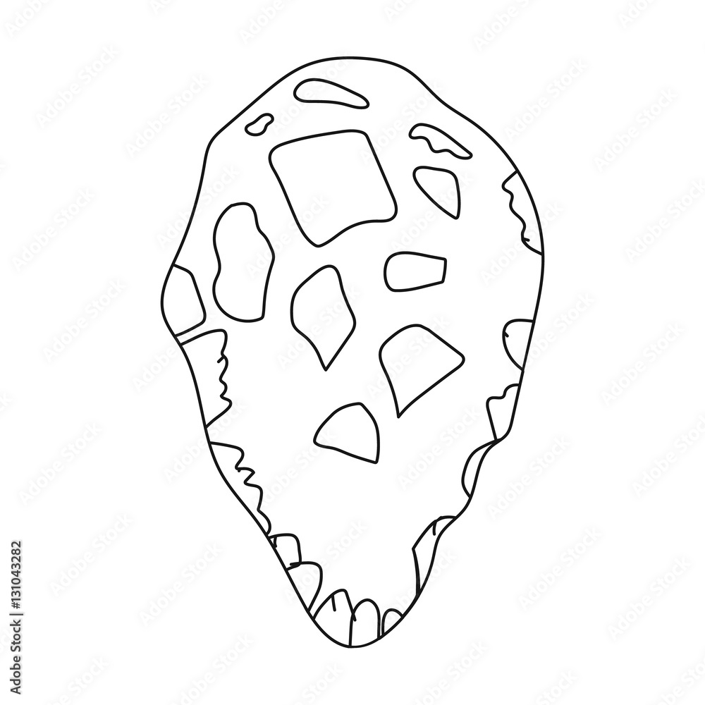 Stone tool icon in outline style isolated on white background. Stone ...