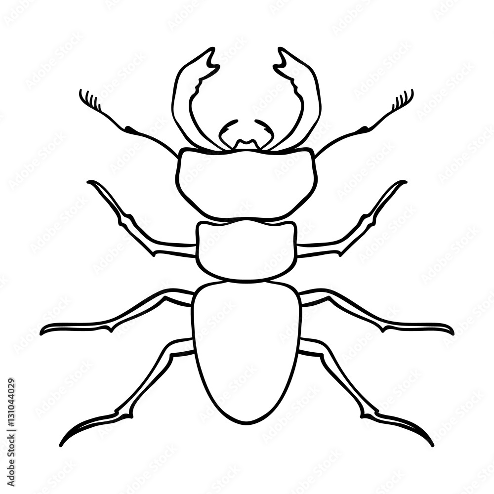Forest red ant icon in outline style isolated on white background ...