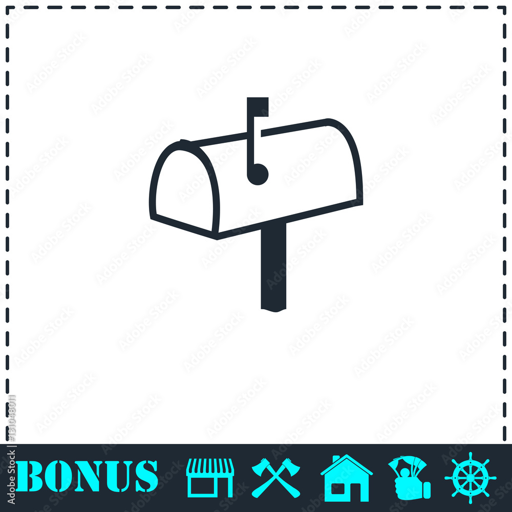 Mailbox icon flat Stock Vector | Adobe Stock