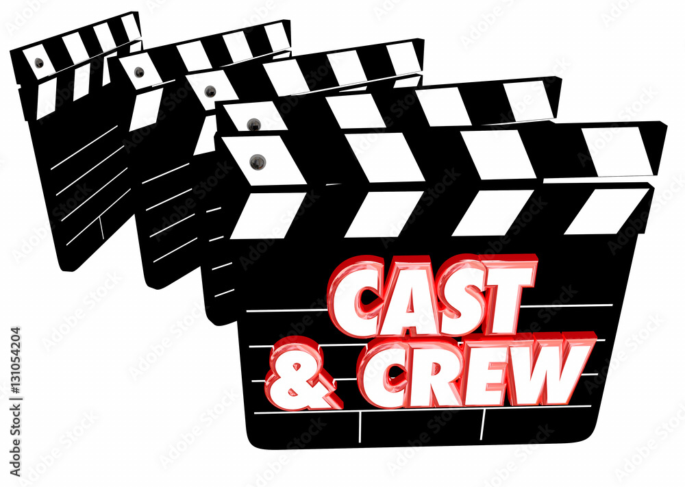 Cast and Crew Film Credits Movie Clapper Boards 3d Illustration Stock ...