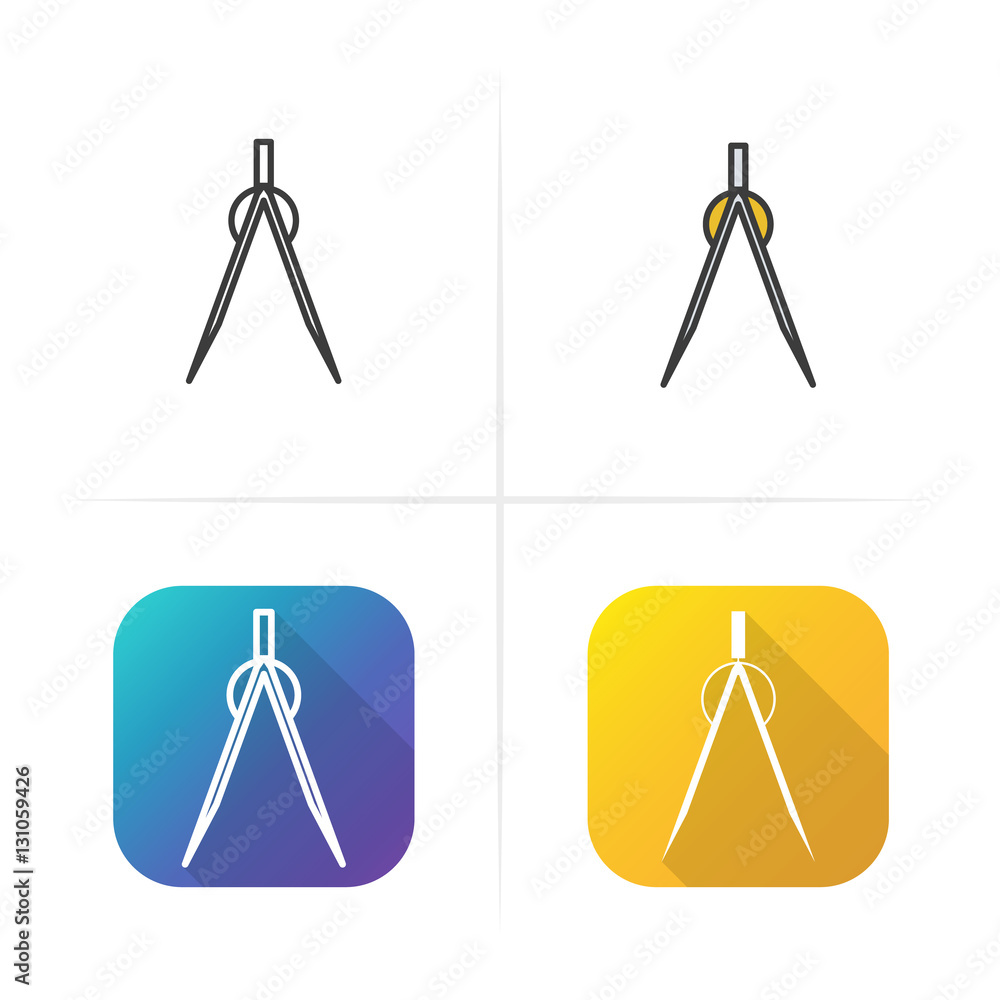 Divider icon. Flat design, linear and color styles. Isolated vector ...