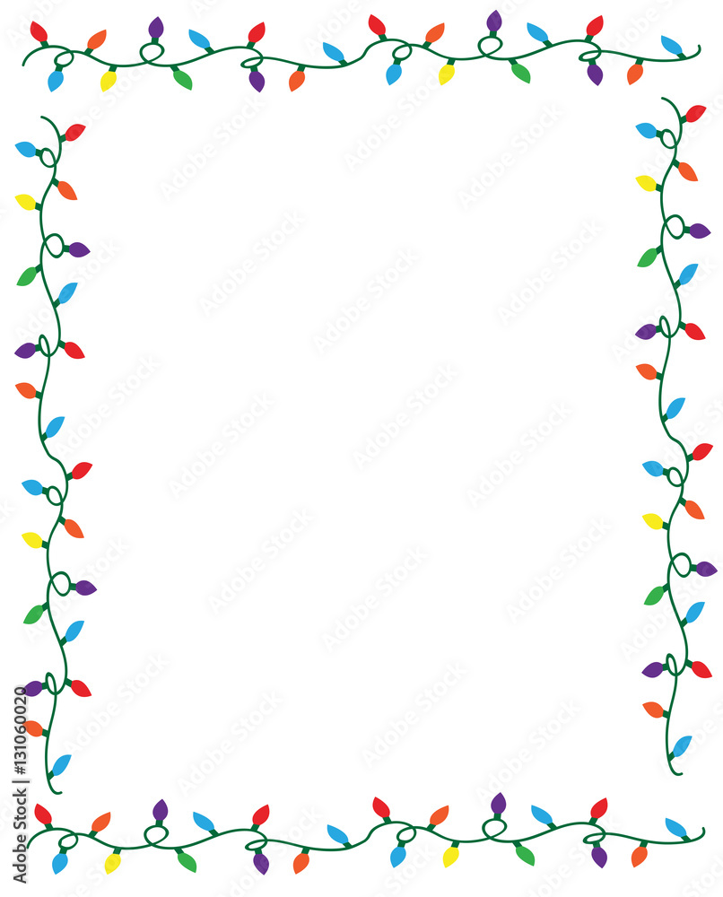 Christmas Lights Border Stock Vector | Adobe Stock