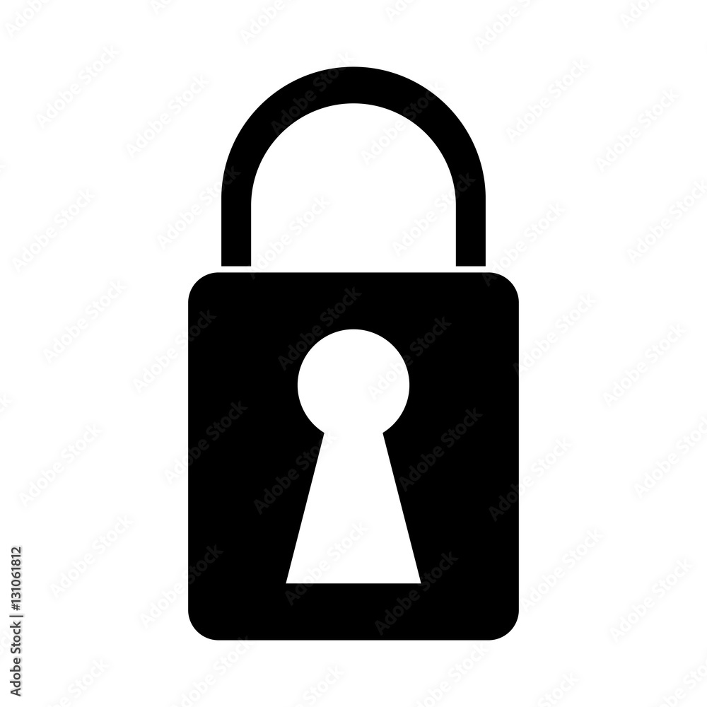 silhouette padlock lock secure digital vector illustration eps 10 Stock ...
