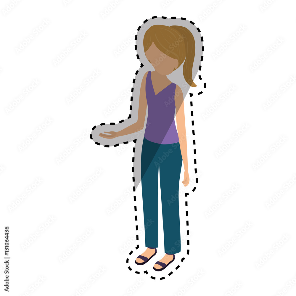 Young woman body complete icon vector illustration graphic design Stock ...