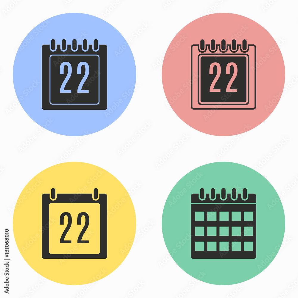 Calendar icon set. Stock Vector | Adobe Stock
