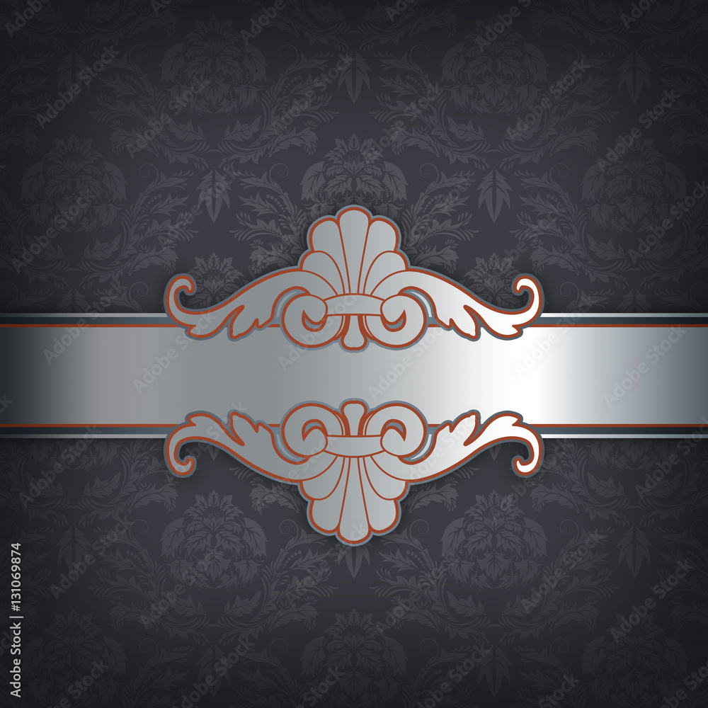 Decorative background with silver border. Stock Illustration | Adobe Stock