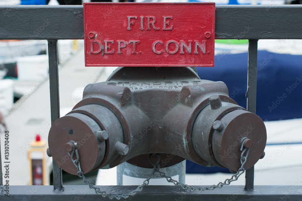 A fire pipe/standpipe is part of a private fire protection system Stock ...