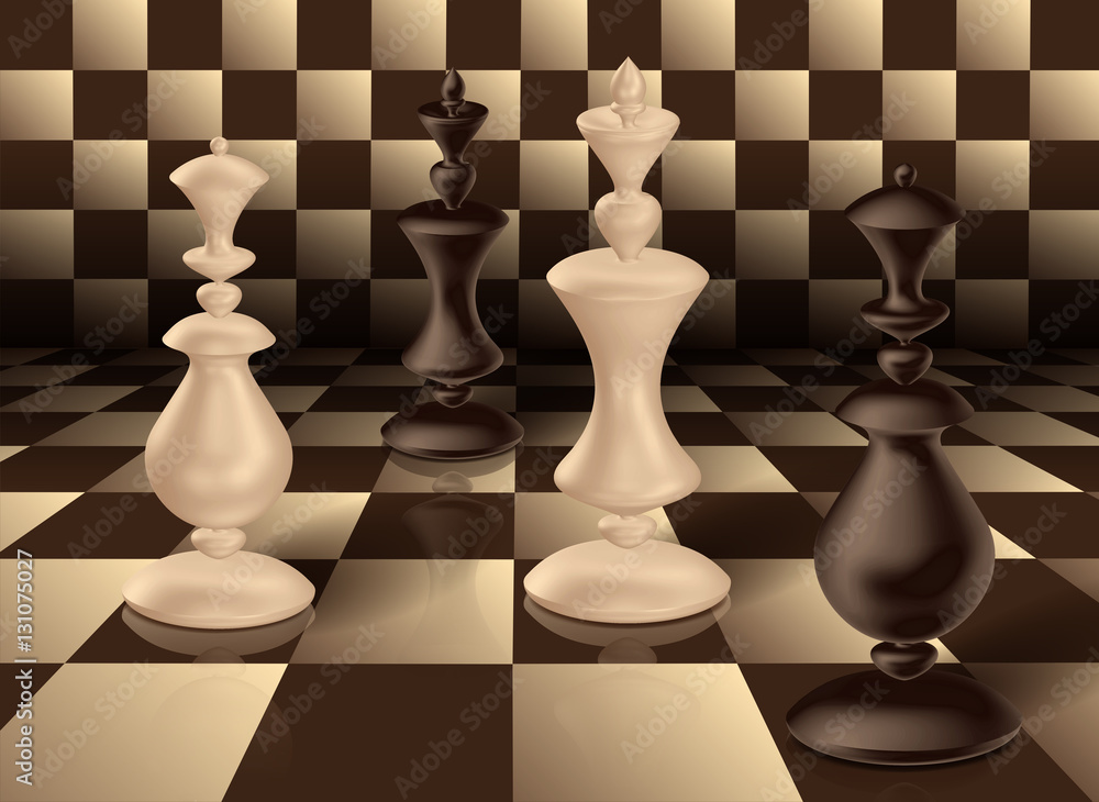 Decorative King And Queen Chess Pieces