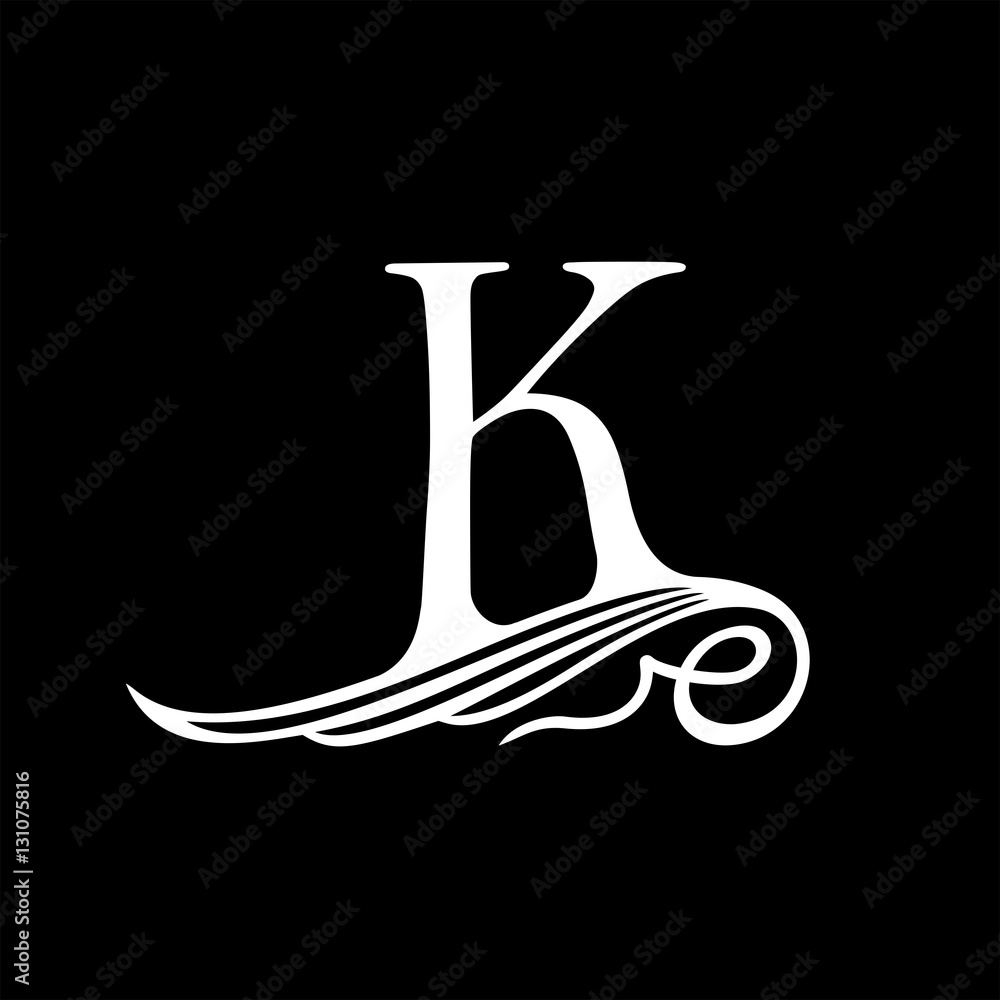 Capital Letter K for Monograms, Emblems and Logos. Beautiful Filigree ...