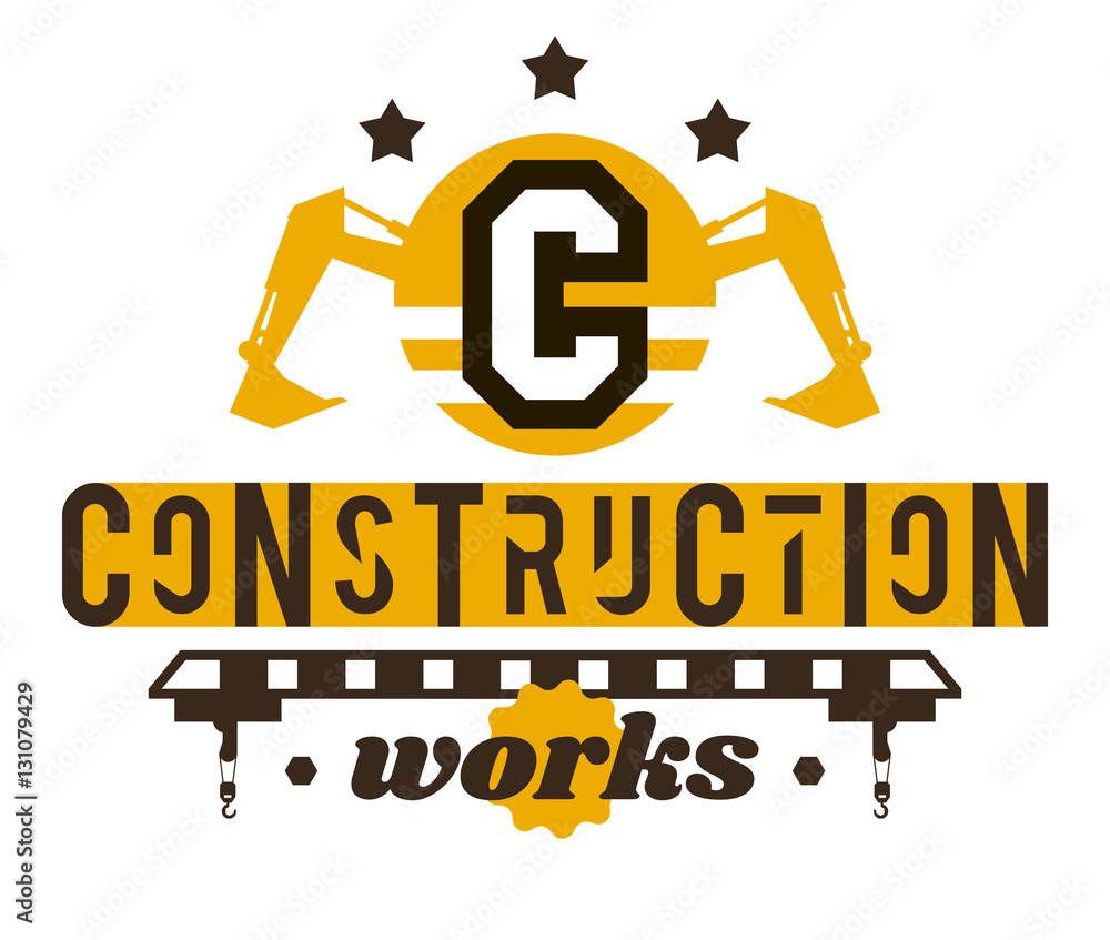 Illustration on the theme of the construction works. Construction ...