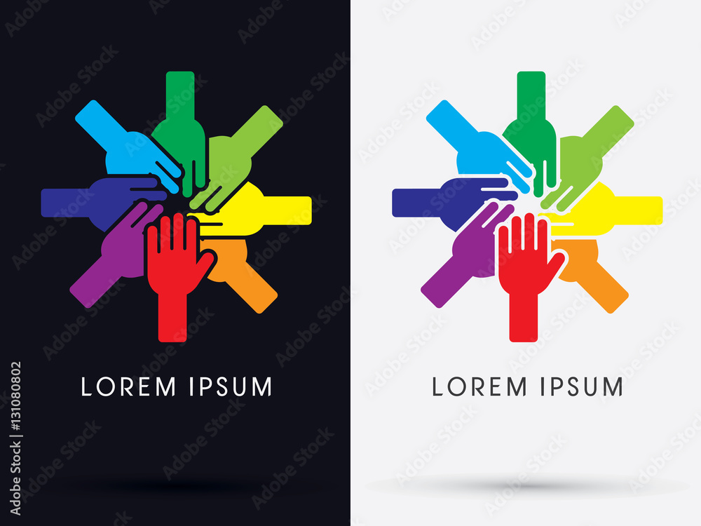 Teamwork, Hands graphic vector Stock Vector | Adobe Stock