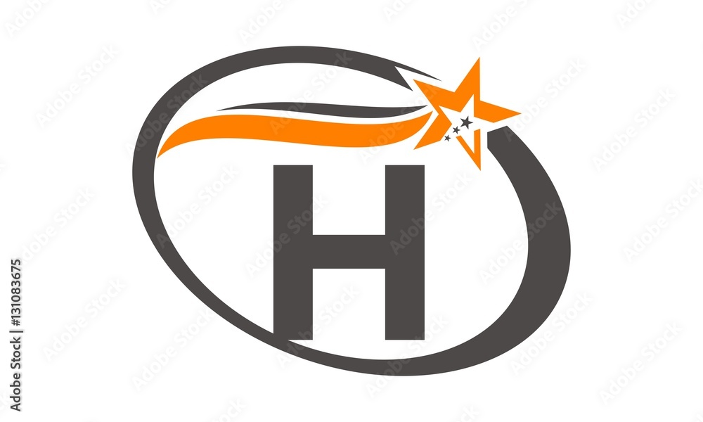 Star Swoosh Letter H Stock Vector | Adobe Stock