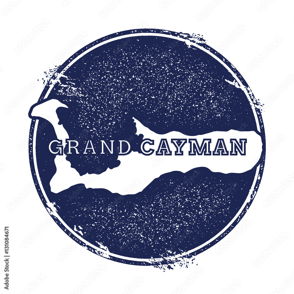 Grand Cayman vector map. Grunge rubber stamp with the name and map of ...