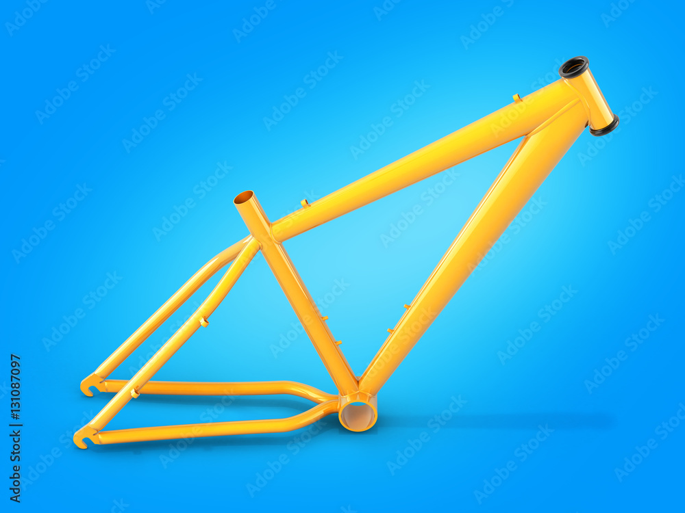 MTB frame isolated on blue gradient background 3d illustration Stock ...