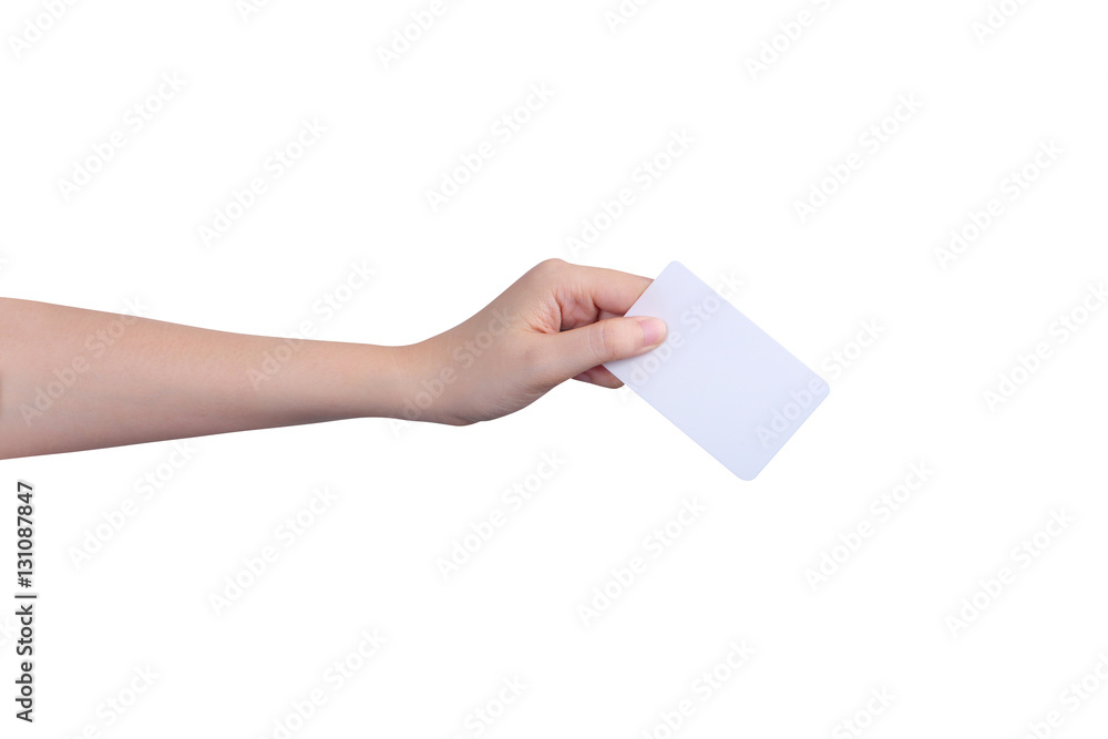 Hand holding card Stock Photo | Adobe Stock