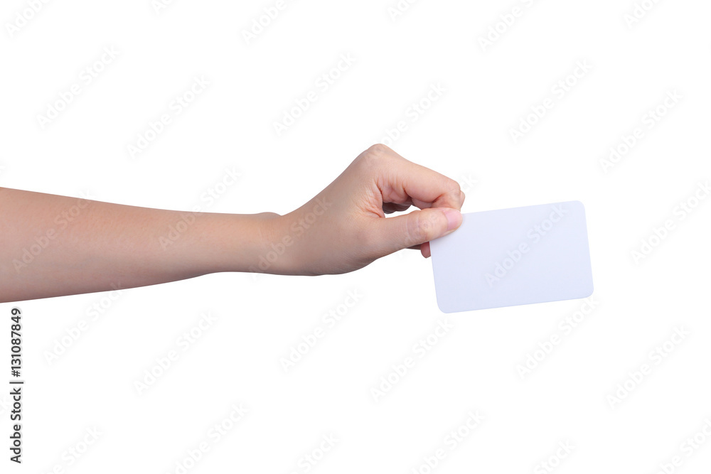 Hand holding card Stock Photo | Adobe Stock