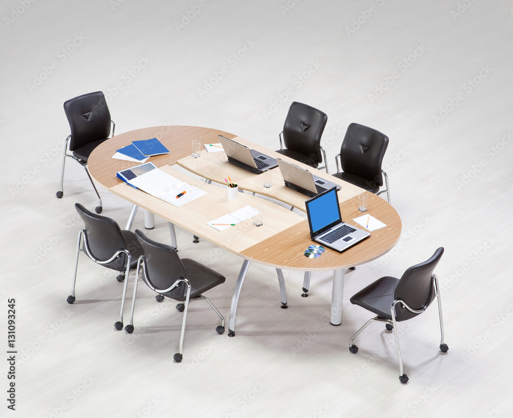 Meeting table top view Stock Photo | Adobe Stock