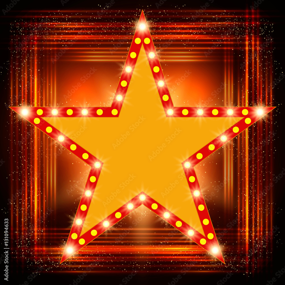 Star retro light banner on shining background Stock Vector | Adobe Stock